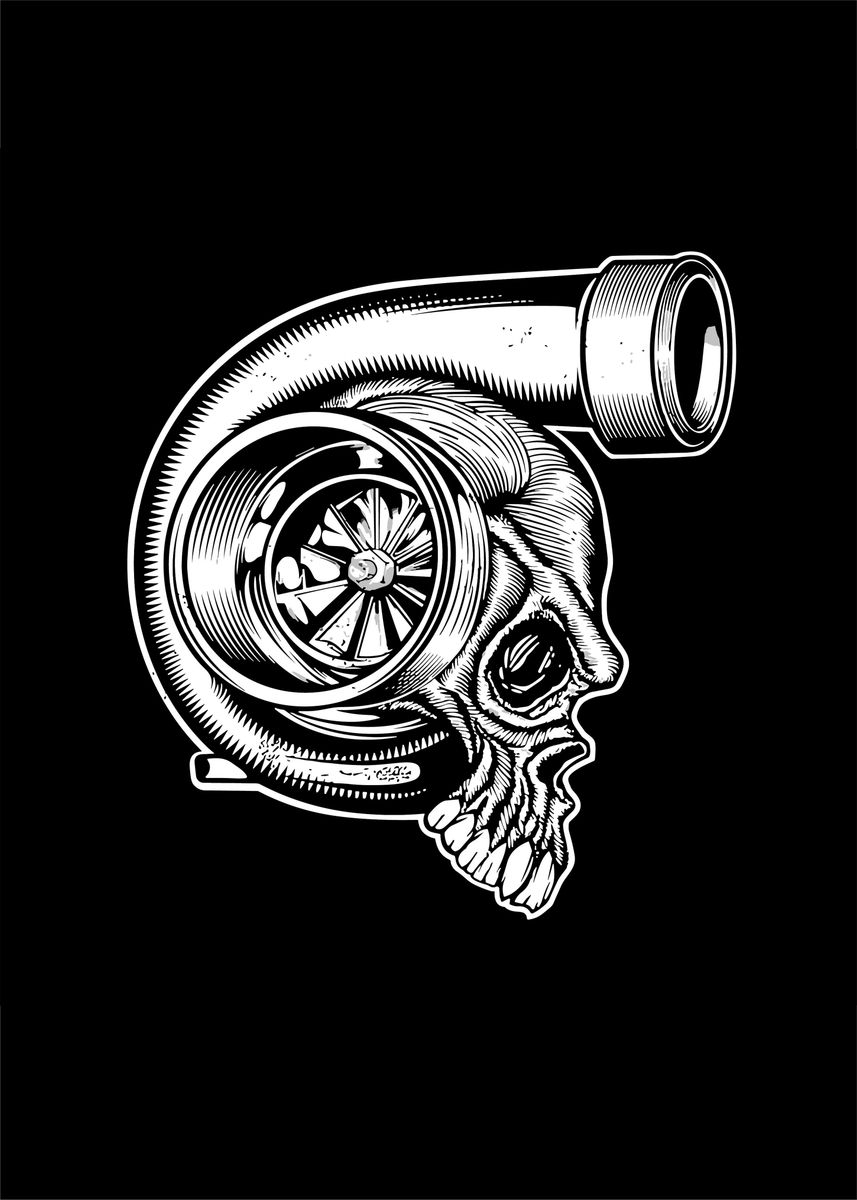 'Skull turbo Super Car' Poster, picture, metal print, paint by Karx ...