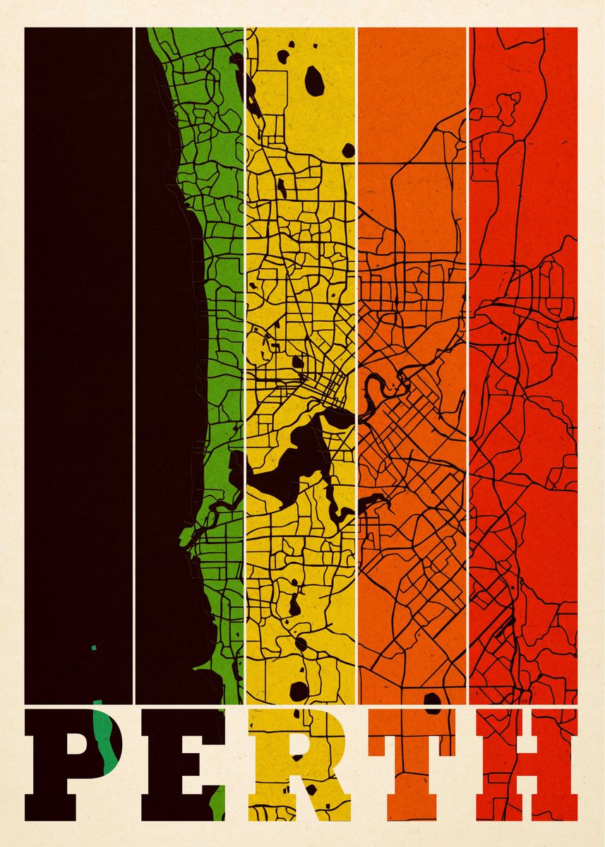 'Perth WA Australia' Poster, picture, metal print, paint by Ryan ...