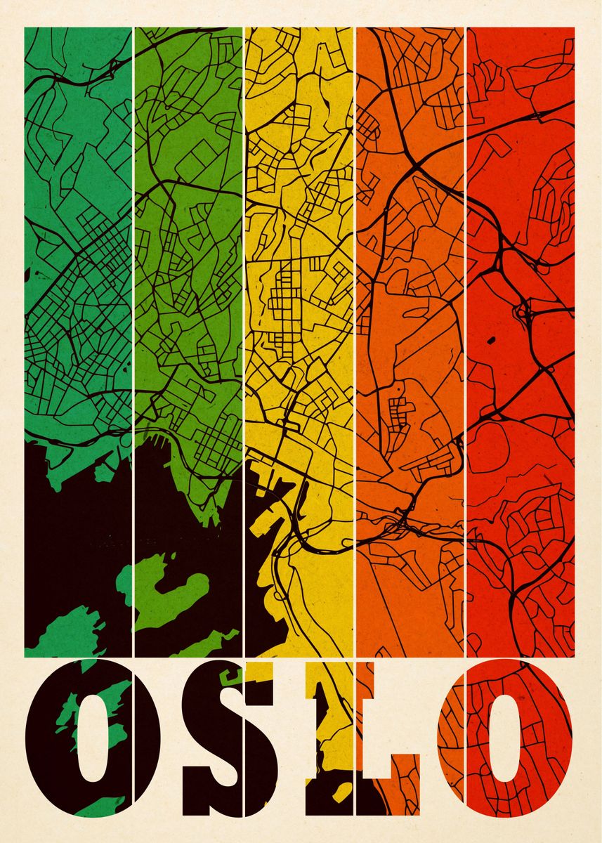 'Oslo Norway' Poster, picture, metal print, paint by Ryan Proffitt ...