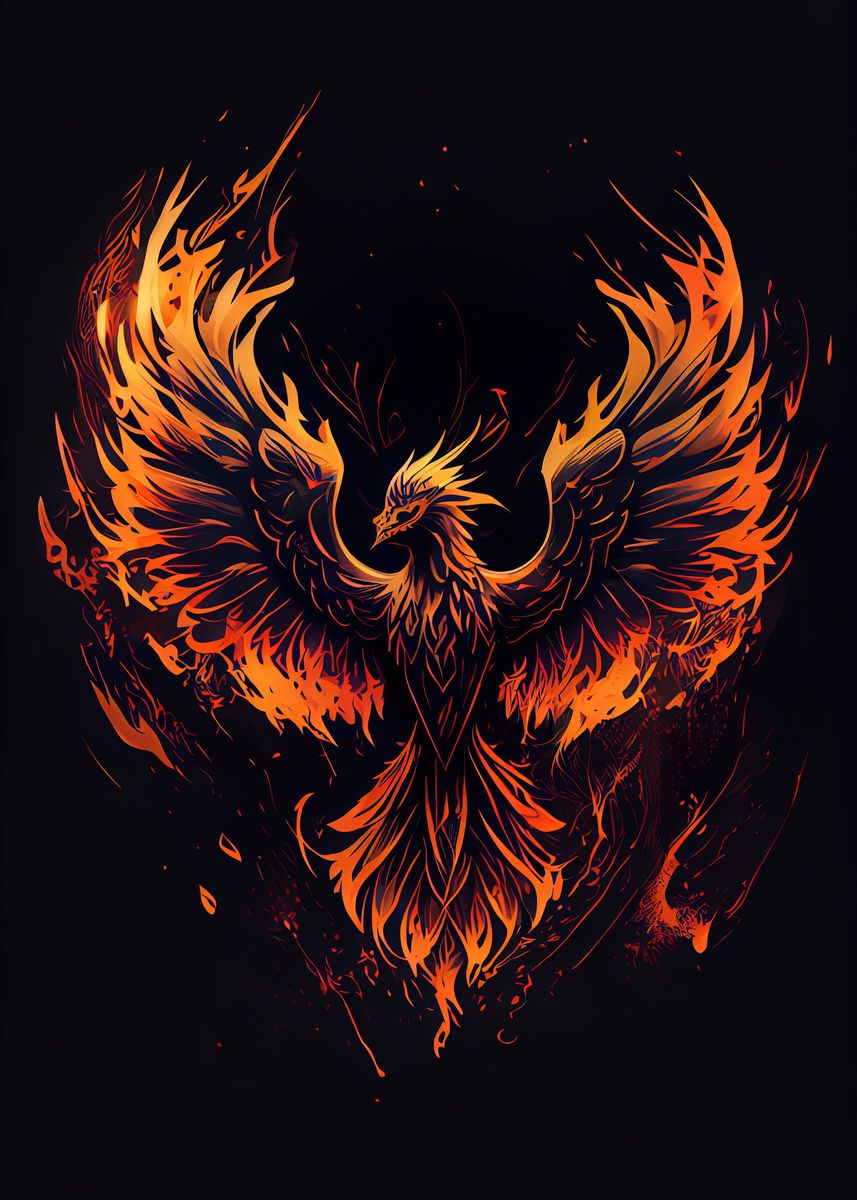 'phoenix bird' Poster, picture, metal print, paint by NapArt | Displate