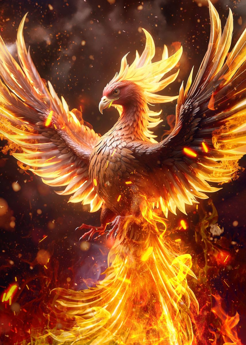 'Phoenix Rising' Poster, picture, metal print, paint by Bruno Macedo ...