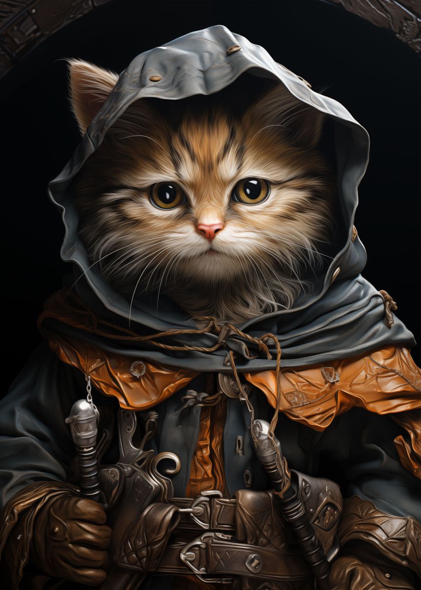 'Wizard Cat' Poster, picture, metal print, paint by Nerdworld 1 | Displate
