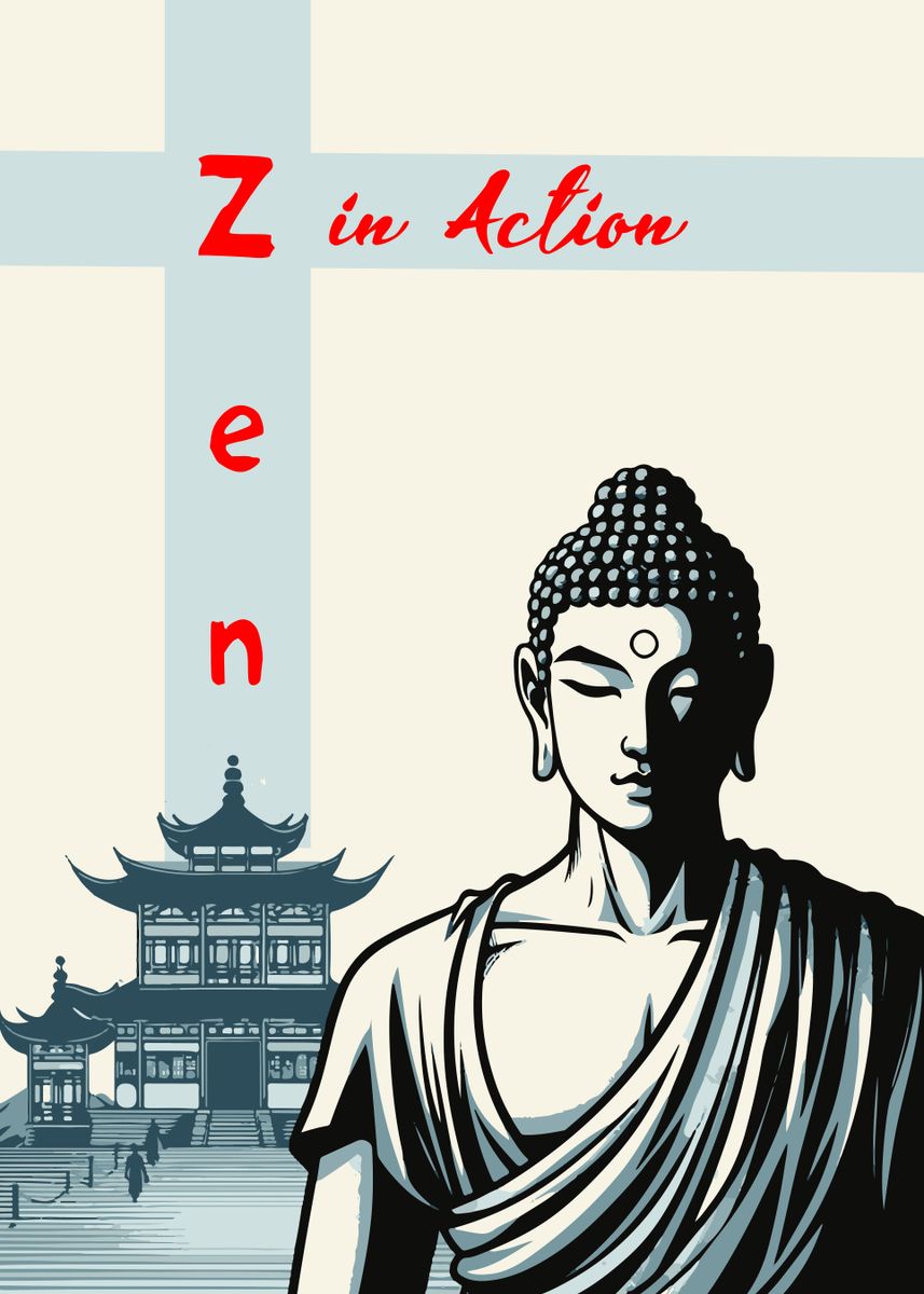 'Zen in Action' Poster, picture, metal print, paint by PRANIT BANSODE ...