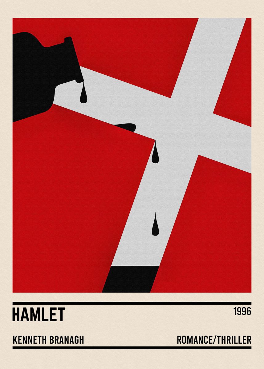 'Hamlet Movie Minimalist' Poster, picture, metal print, paint by Louise ...