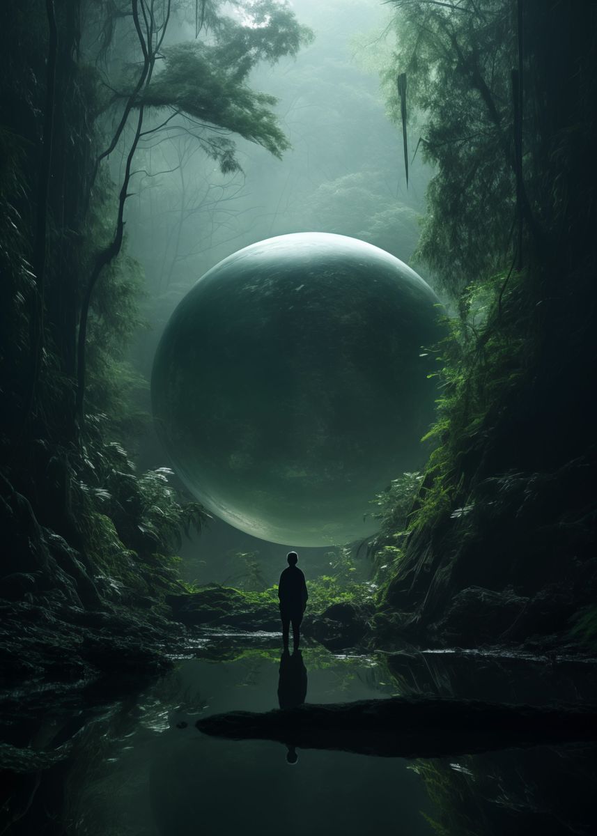 'Jungle Echo Sphere' Poster, picture, metal print, paint by Ethereal Harbor | Displate