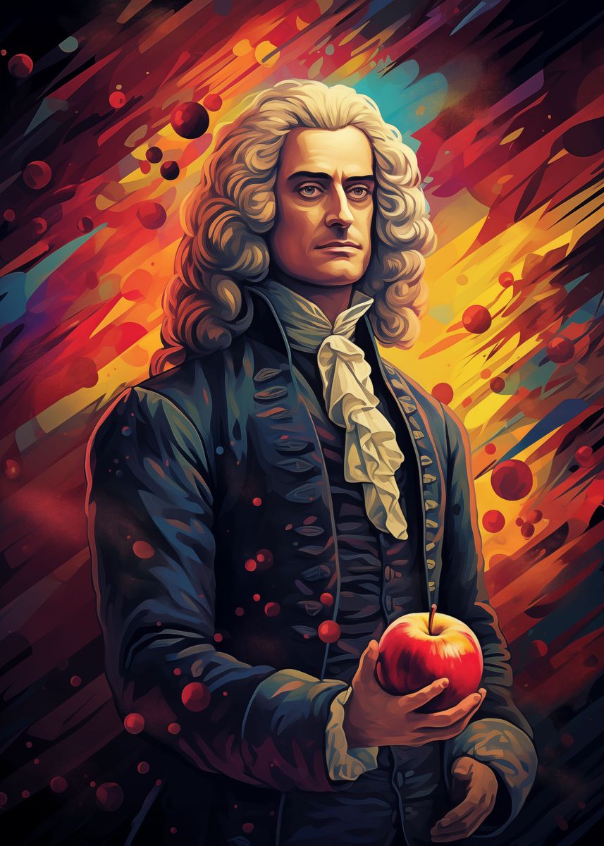'Newton Apple Splash' Poster, picture, metal print, paint by ...