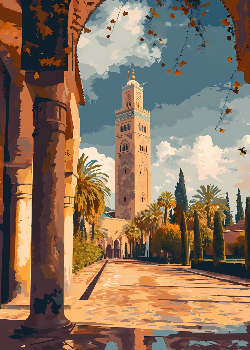 'Moroccan Medina Street' Poster, picture, metal print, paint by ...