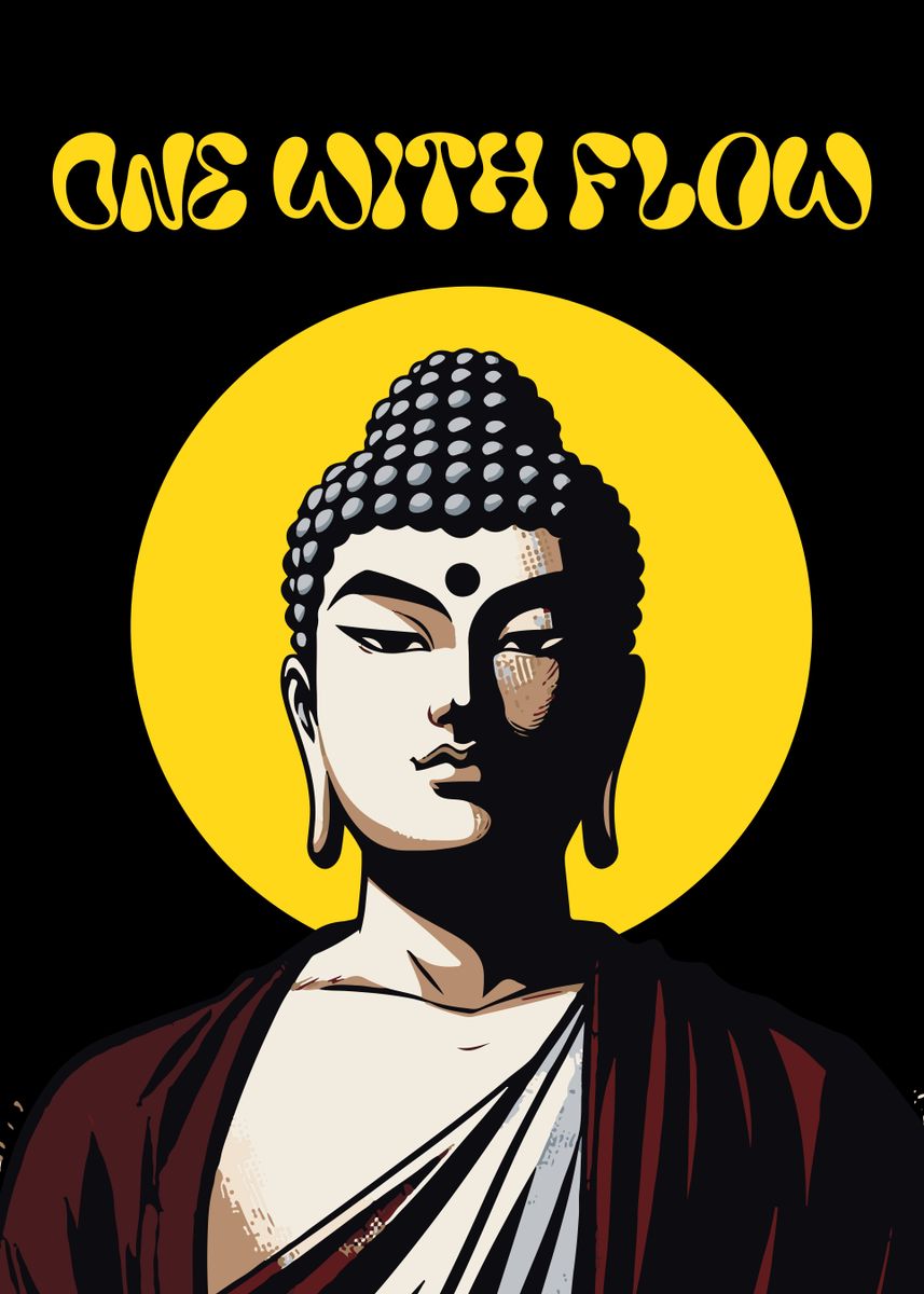 'One with Flow Zen' Poster, picture, metal print, paint by PRANIT ...