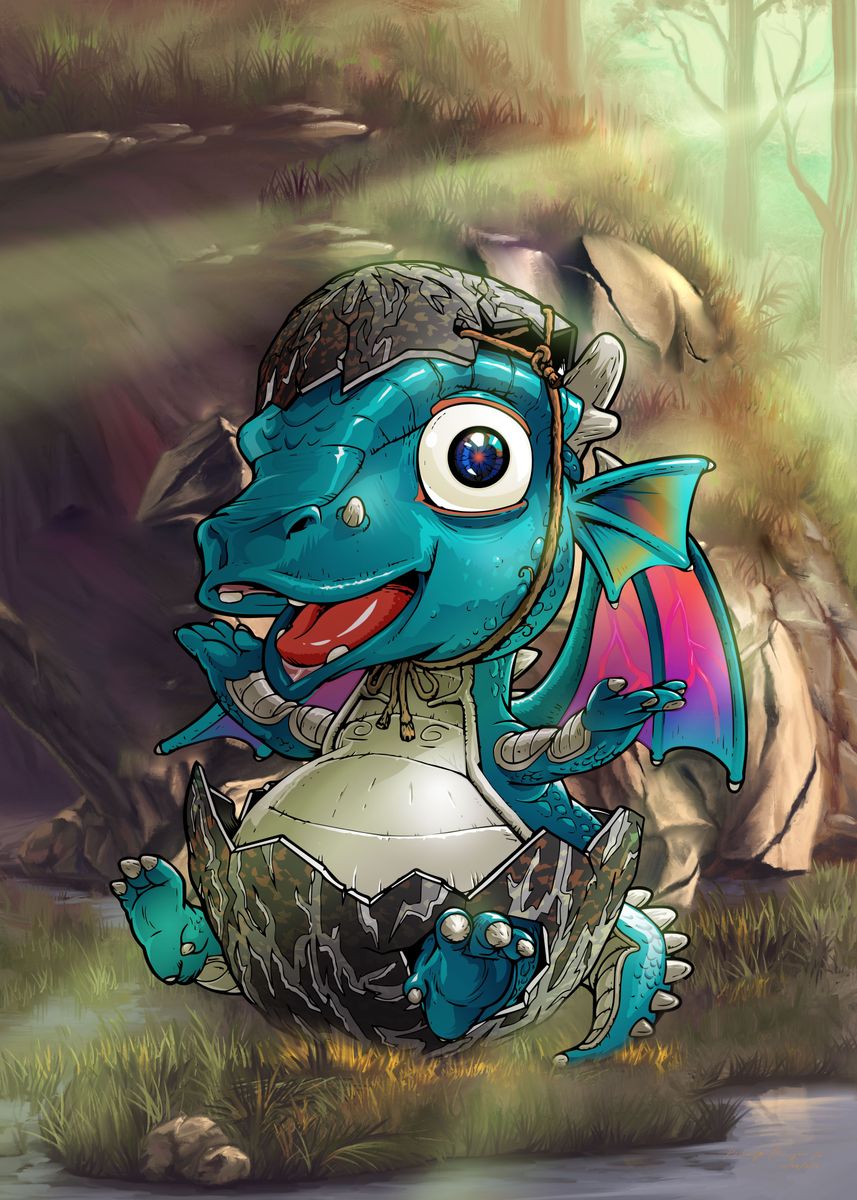 'Blue Dragon' Poster, picture, metal print, paint by Rodrigo Pangan Jr ...