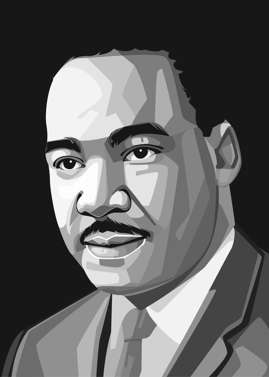 'Martin Luther King Jr BnW' Poster, picture, metal print, paint by Dika ...