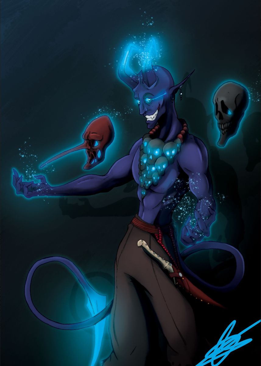 'The Blue Devil' Poster, picture, metal print, paint by Albe Botha ...