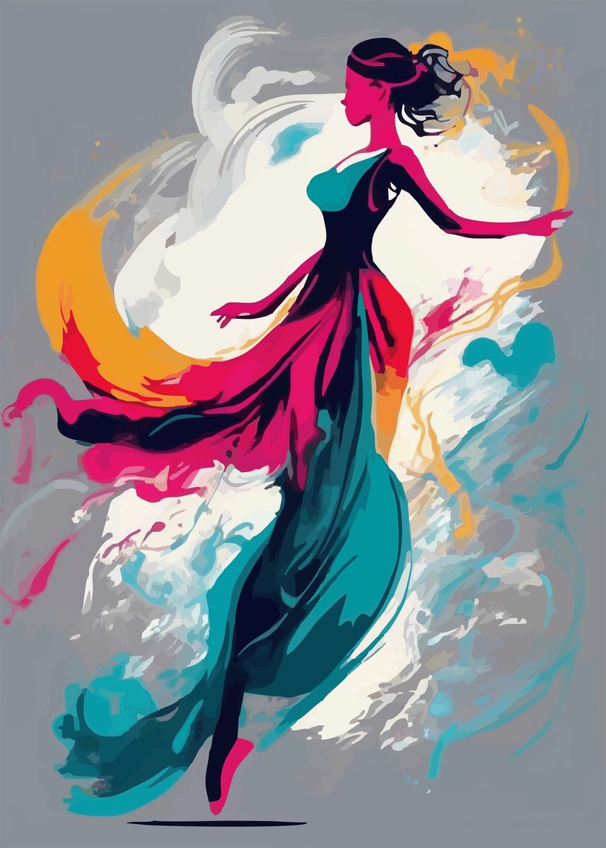 'dancer illustration poster' Poster, picture, metal print, paint by ...