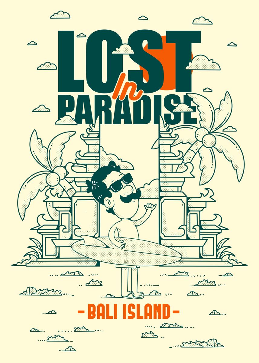 'Lost in Paradise ' Poster, picture, metal print, paint by ArtThree ...