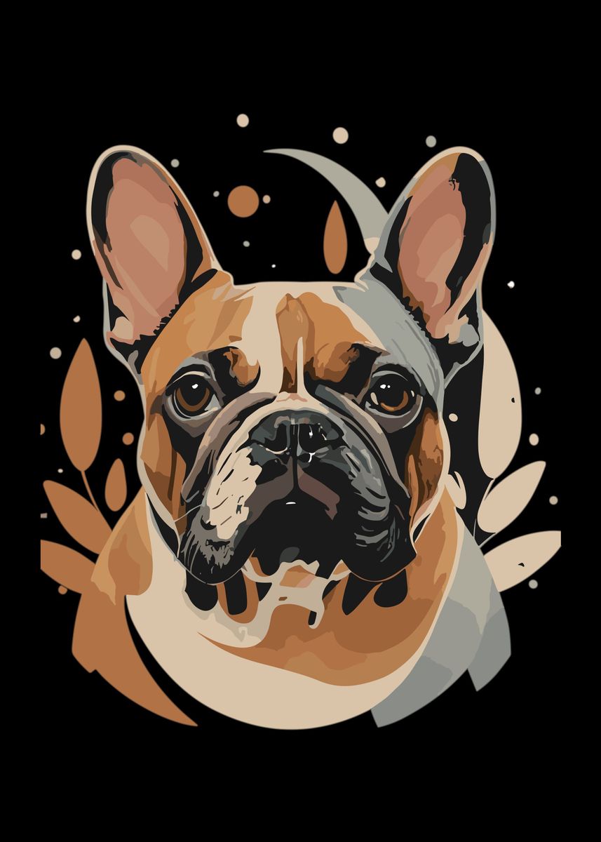 'Adorable Pug Portrait Col' Poster, picture, metal print, paint by ...