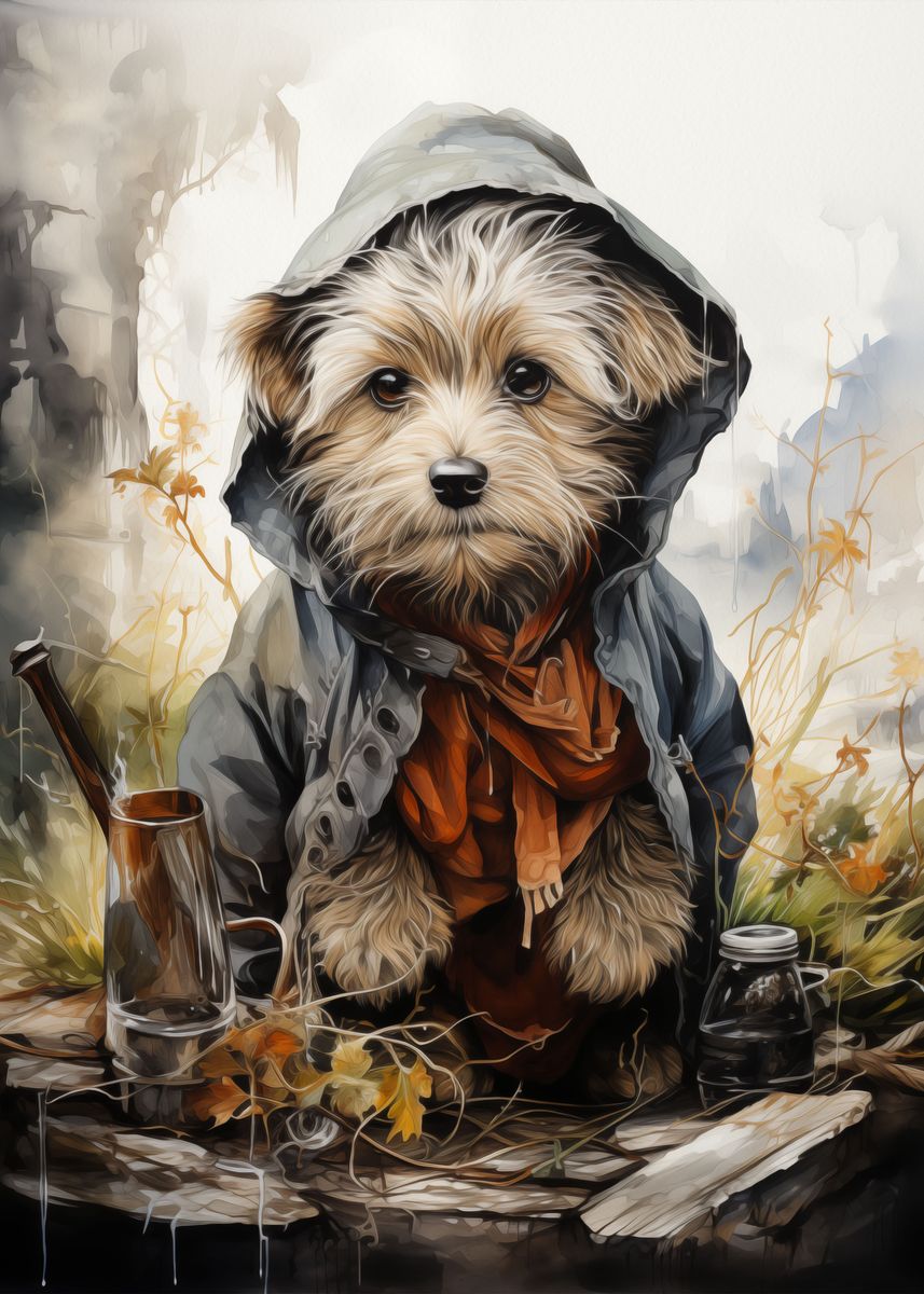 'Wizard Dog' Poster, picture, metal print, paint by Nerdworld 1 | Displate