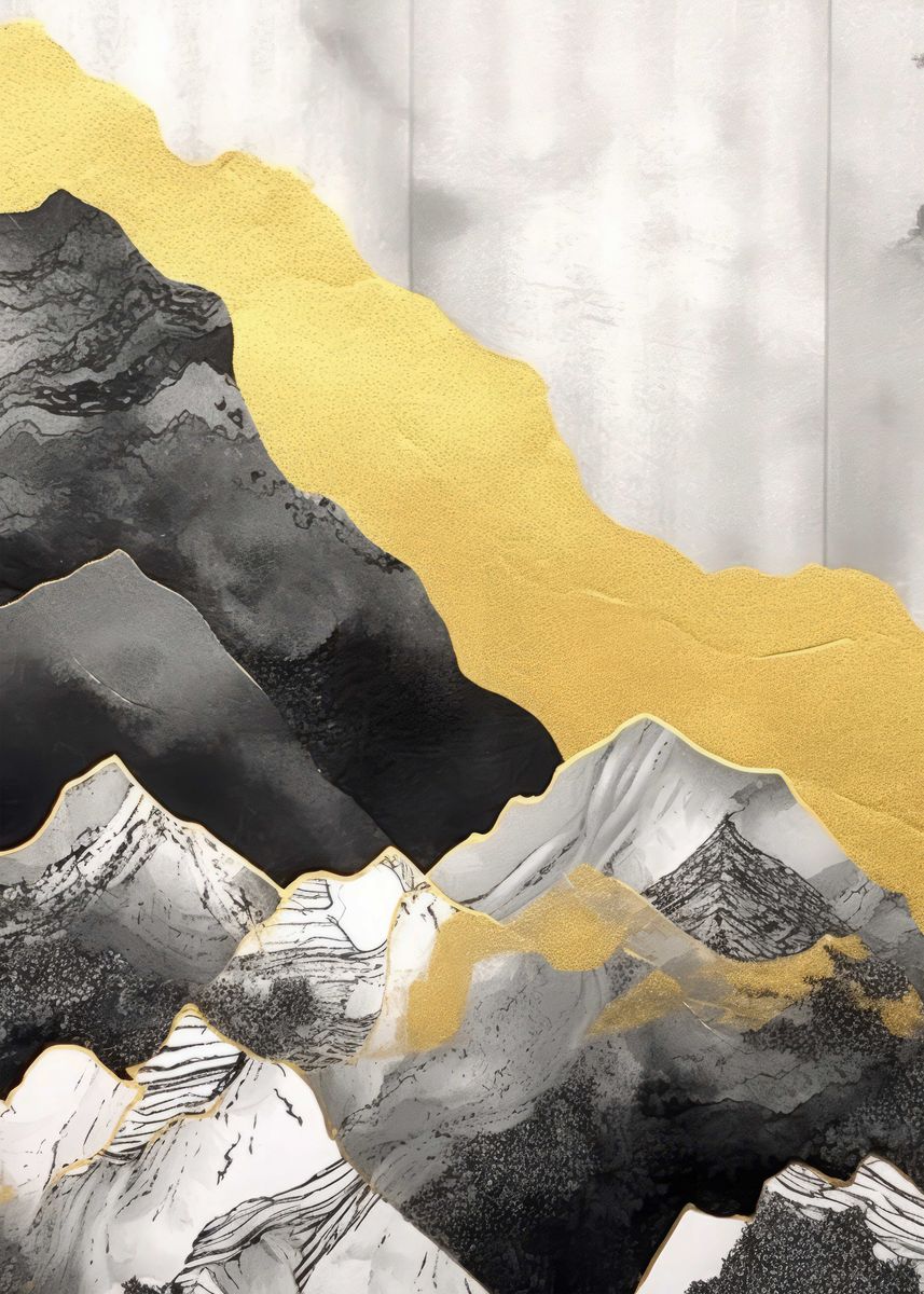 'Abstract Gold Decor' Poster, picture, metal print, paint by Morgan Yon ...