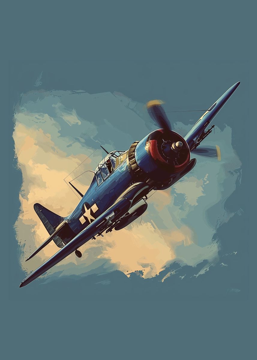 'F6F Hellcat plane' Poster, picture, metal print, paint by Guntah | Displate