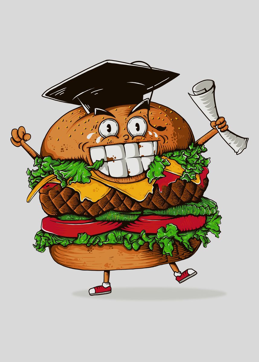 'Smart Burger' Poster, picture, metal print, paint by Famous City ...