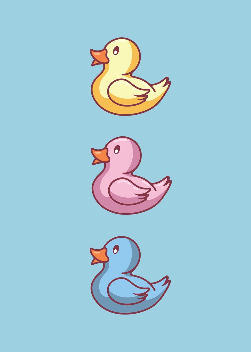 'Three rubber duck' Poster, picture, metal print, paint by UNIKORN ...