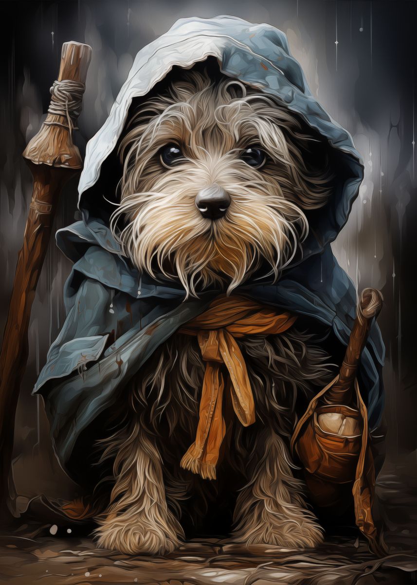 'Wizard Dog' Poster, picture, metal print, paint by Nerdworld 1 | Displate