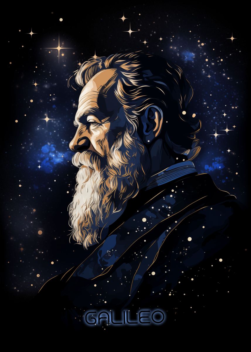 'Galileo Galilei Starry' Poster, picture, metal print, paint by Wall ...