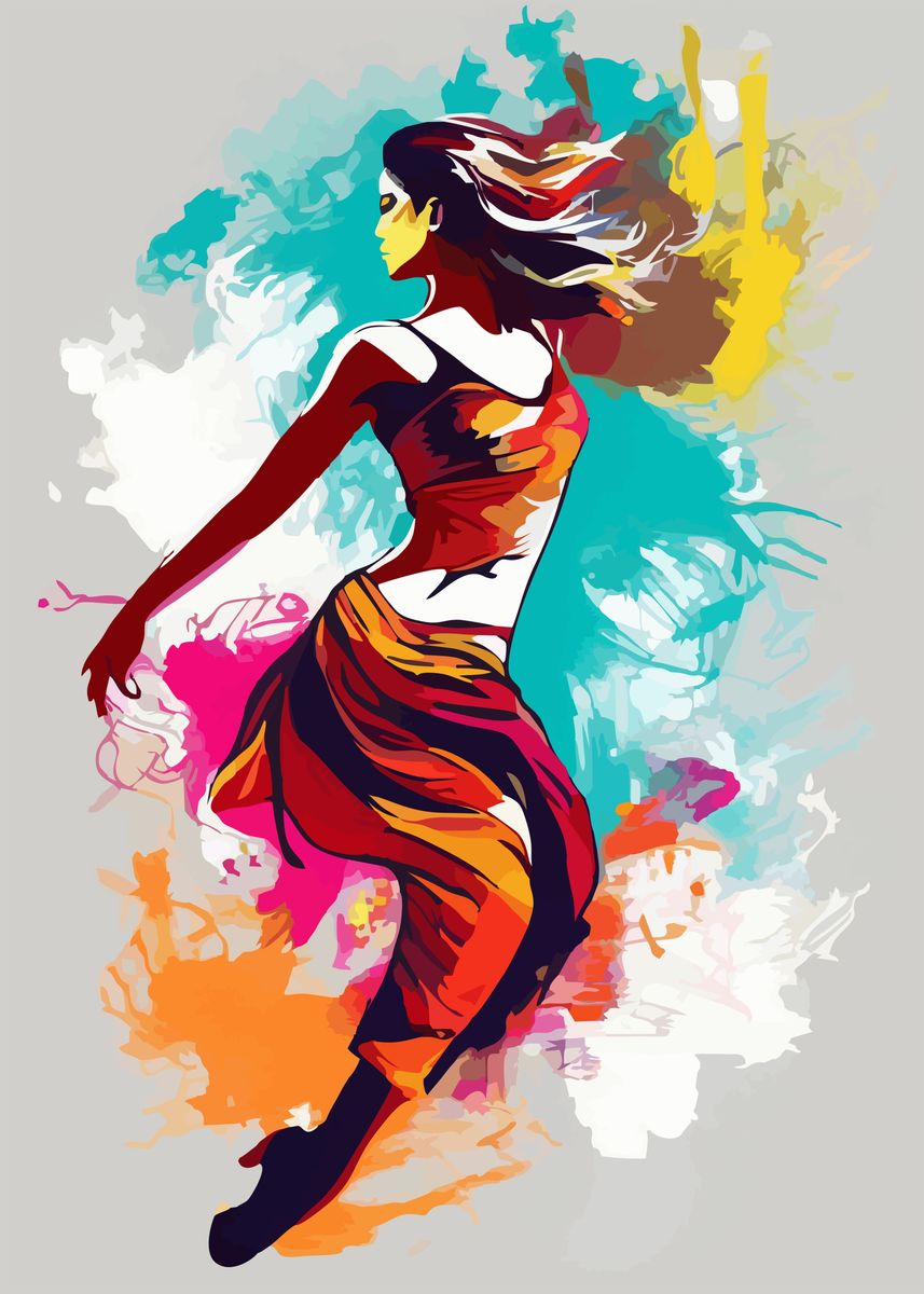 'dancer illustration poster' Poster, picture, metal print, paint by ...