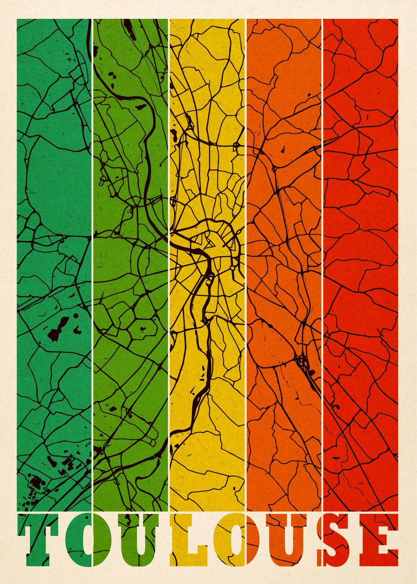 'Toulouse France' Poster, picture, metal print, paint by Ryan Proffitt ...