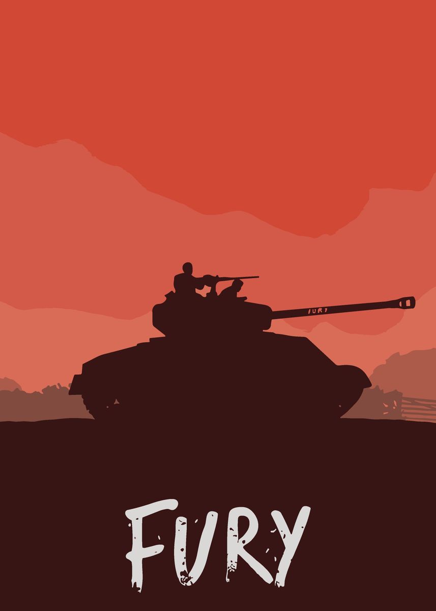 'Fury Movie' Poster, picture, metal print, paint by ExclusiveArt | Displate