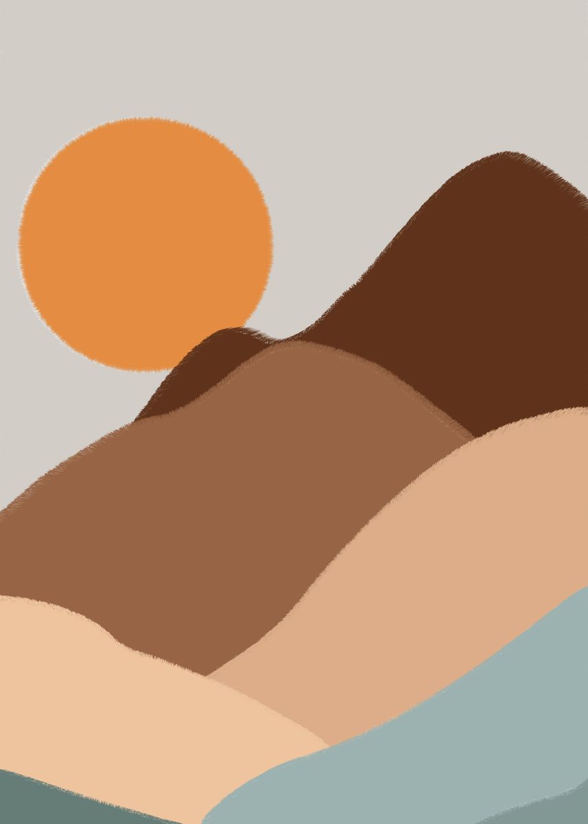 'Boho Sunset Art' Poster, picture, metal print, paint by GRAPHIC Art ...