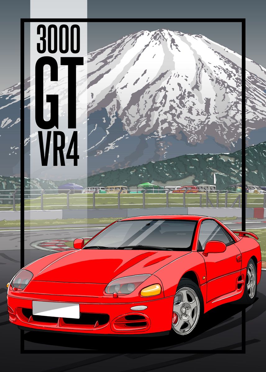 'Mitsubishi 3000GT VR4' Poster, picture, metal print, paint by ND Fat ...