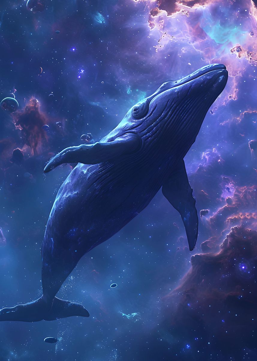 'Nebula Whale' Poster, picture, metal print, paint by OTASTD | Displate