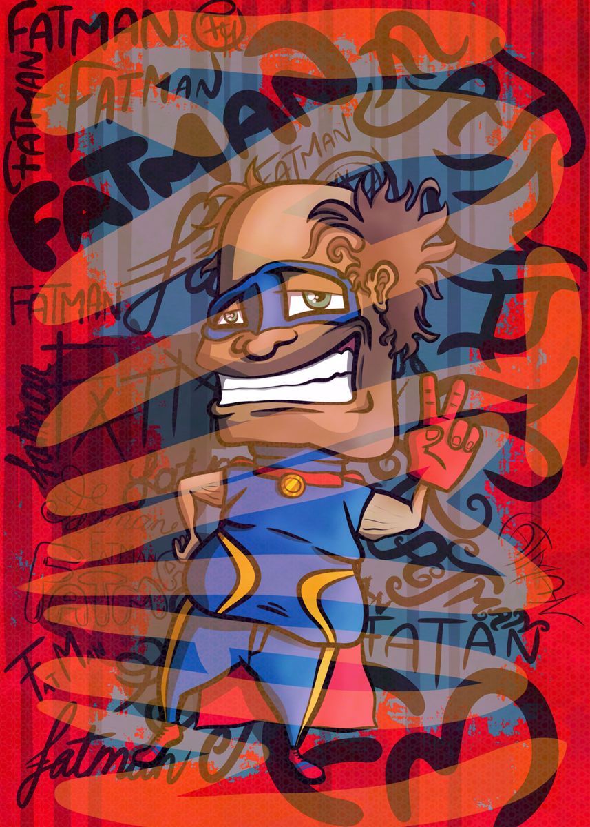 'FATMAN' Poster, picture, metal print, paint by Mario Miehling | Displate