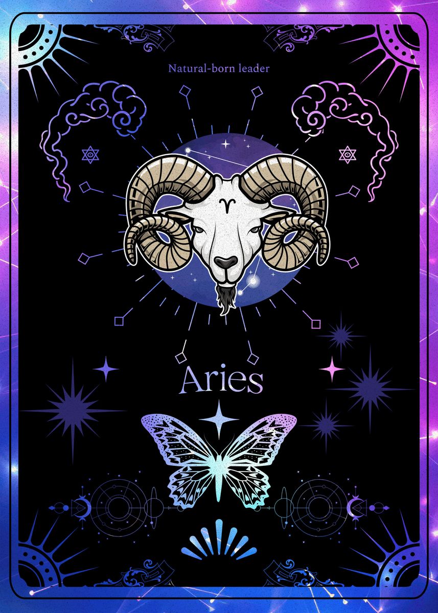 'Aries' Poster, picture, metal print, paint by Andreea Eremia | Displate