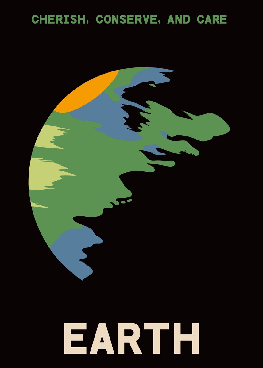 'EARTH Minimalist Poster' Poster, picture, metal print, paint by ...