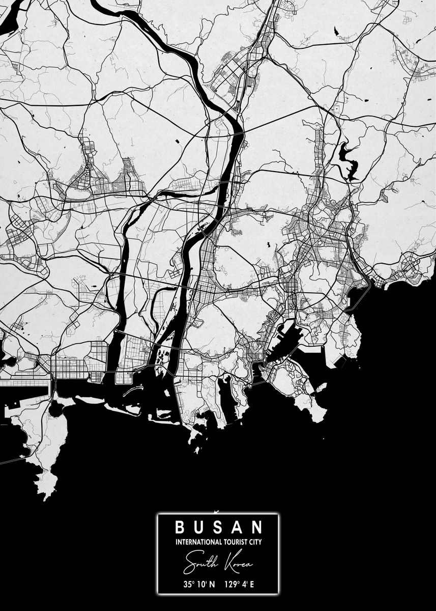 'Busan South Korea' Poster, picture, metal print, paint by Mcgilvery ...