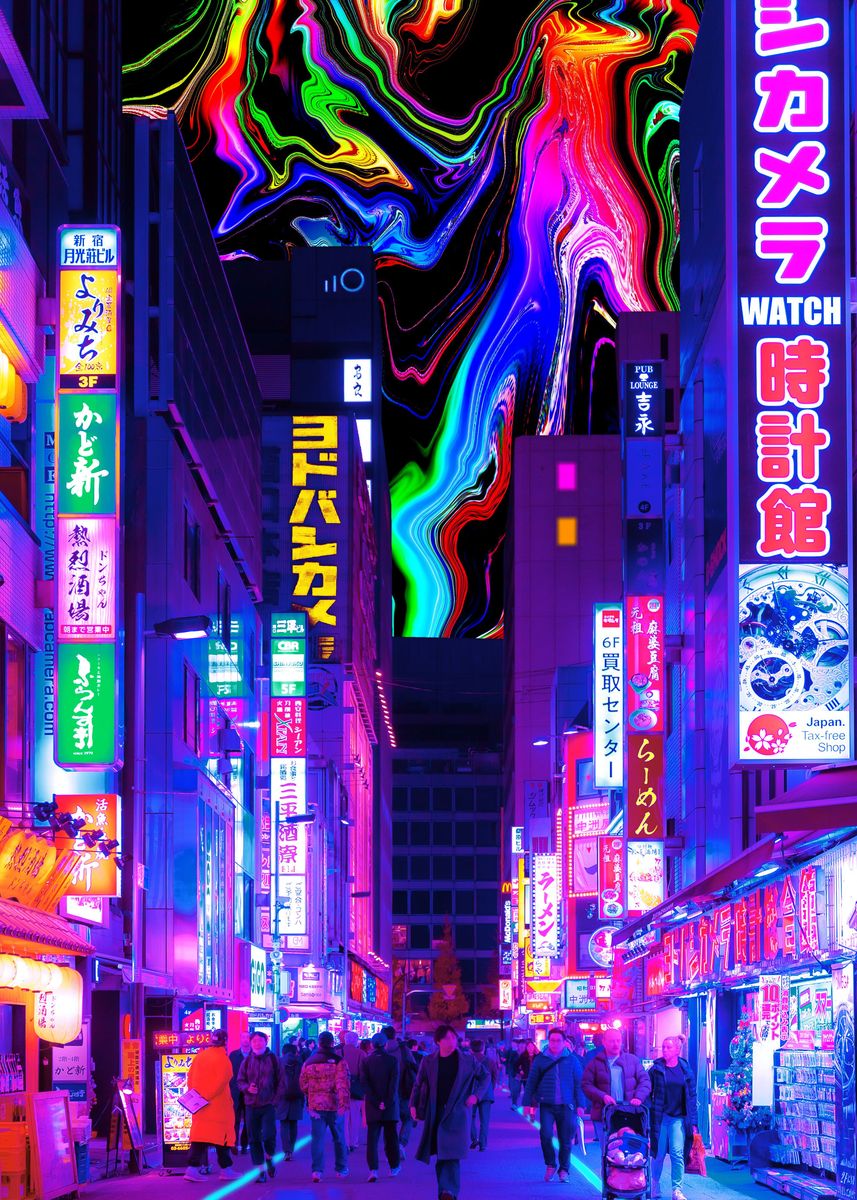 'Tokyo Drip' Poster, picture, metal print, paint by Visions of Elvedon ...