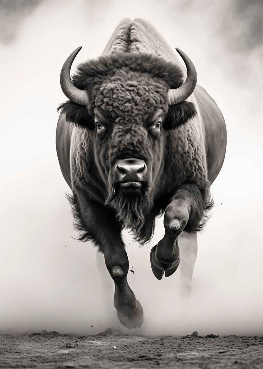 'Buffalo Black' Poster, picture, metal print, paint by Posterlicious ...