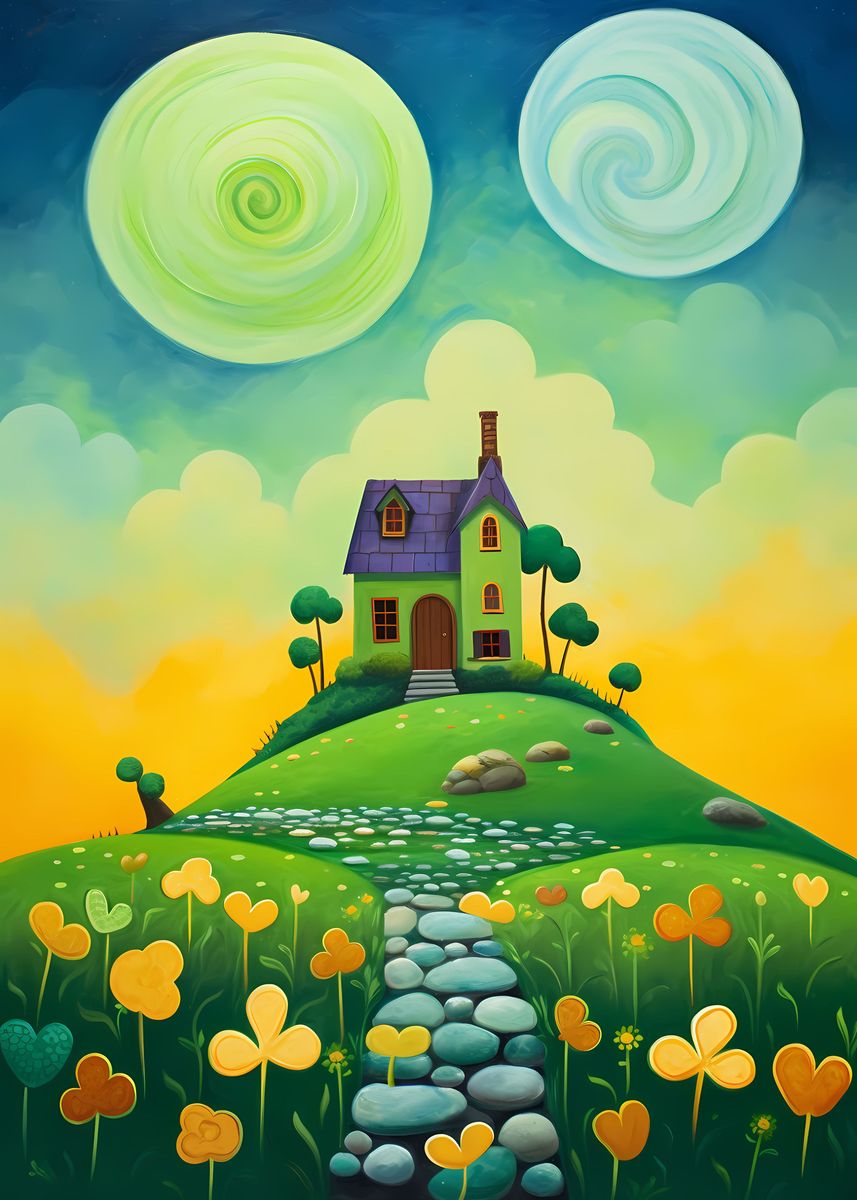 'Under whimsical luminaries' Poster, picture, metal print, paint by ...