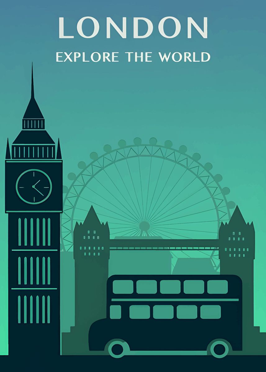 'london city' Poster, picture, metal print, paint by best art | Displate