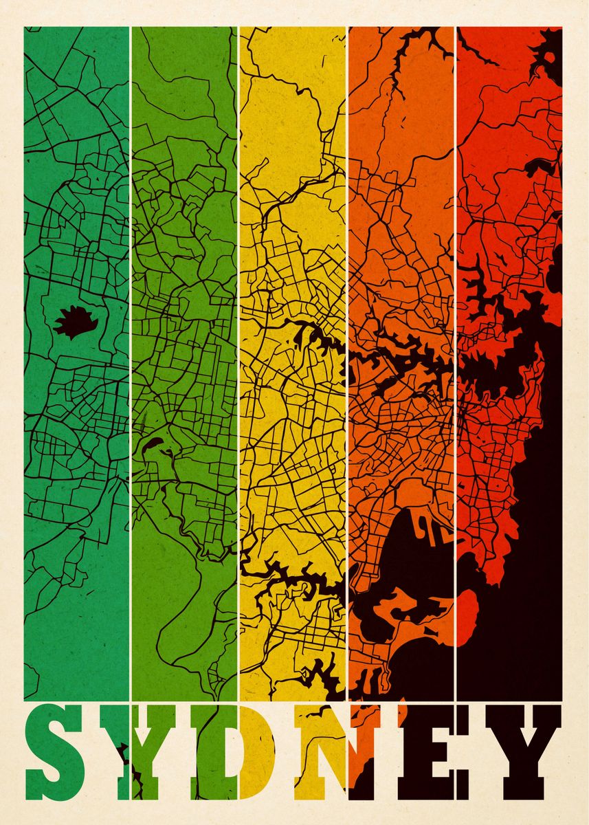 'Sydney NSW Australia' Poster, picture, metal print, paint by Ryan ...