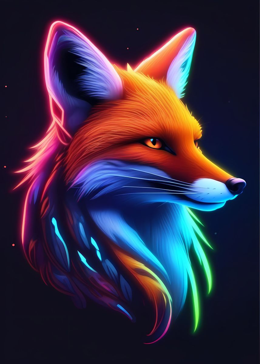 'Spirit Fox' Poster, picture, metal print, paint by Dominustheus | Displate