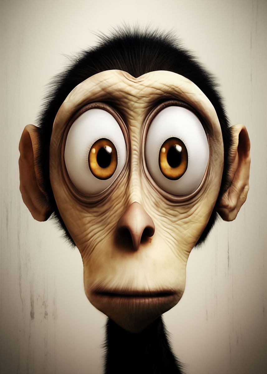 'Serious Monkey' Poster, picture, metal print, paint by Dragan Florin ...