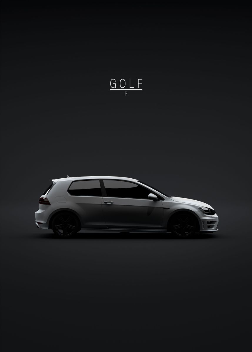 'Volkswagen Golf R VII 2014' Poster, picture, metal print, paint by 21 ...