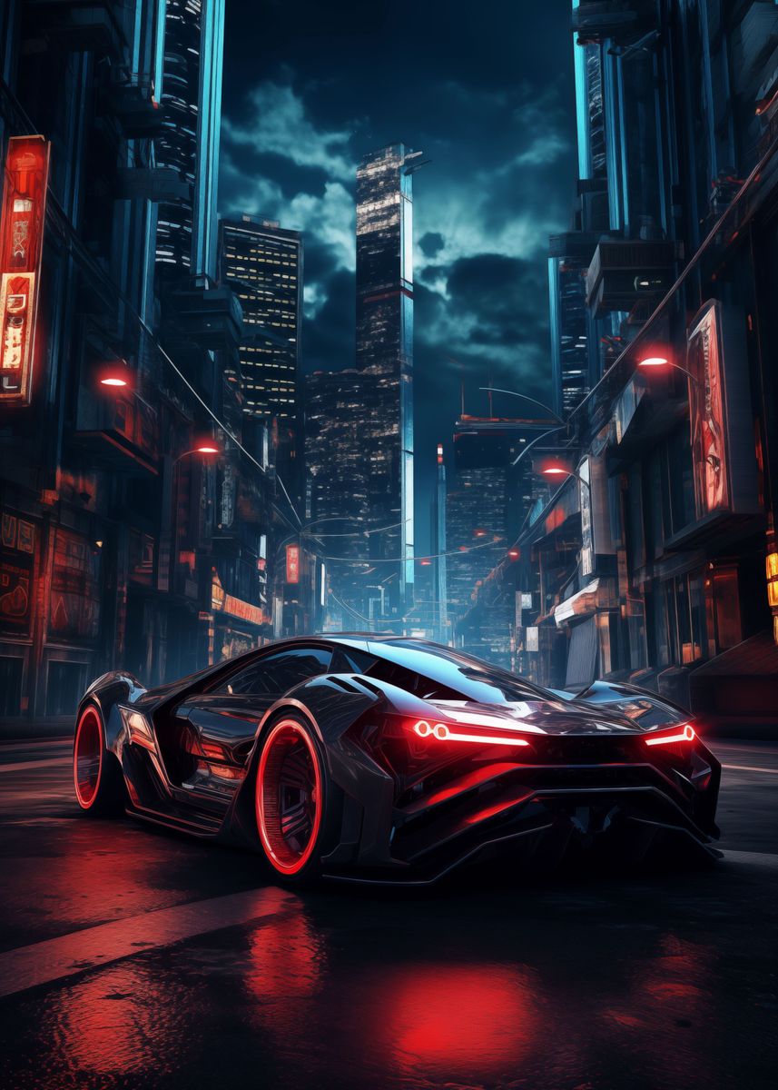 'Future Super Car' Poster, picture, metal print, paint by Fiorino ...