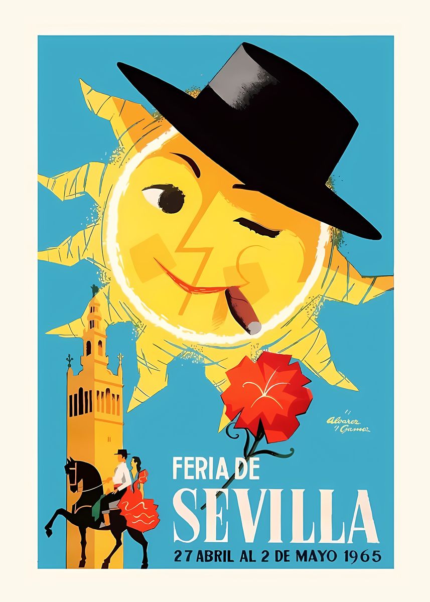'Spain 1965 Seville' Poster, picture, metal print, paint by Awesome ...