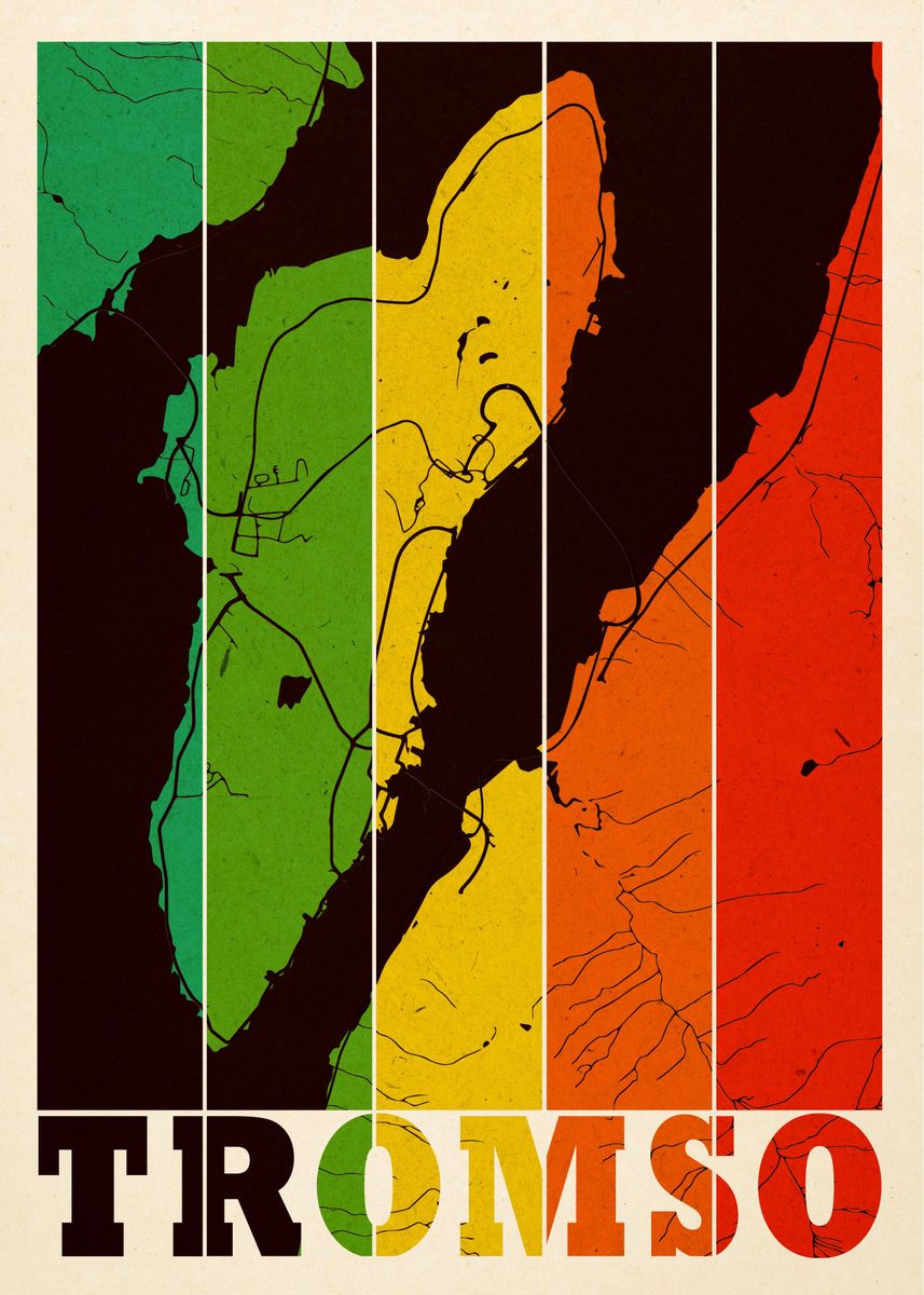 'Tromso Norway' Poster, picture, metal print, paint by Ryan Proffitt ...