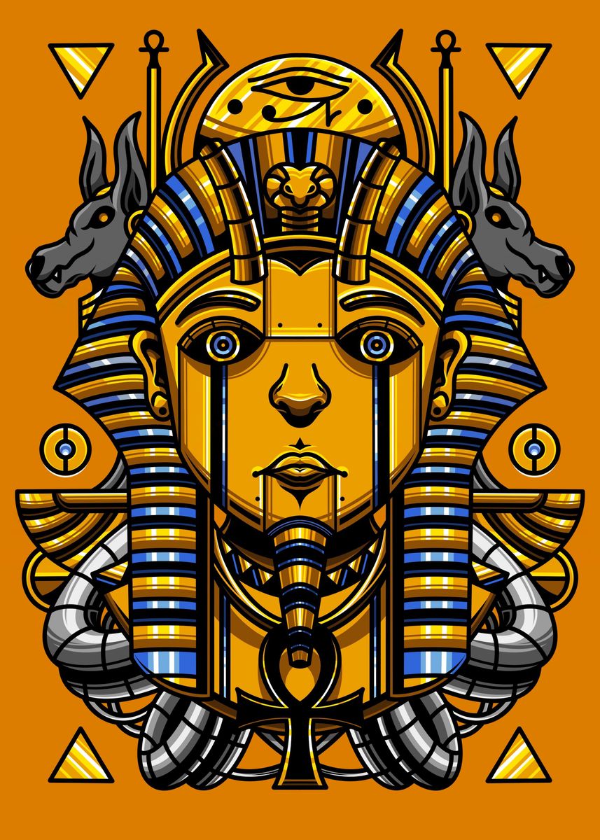 'Cyber Pharaoh' Poster, picture, metal print, paint by artisticdesign 1903 | Displate