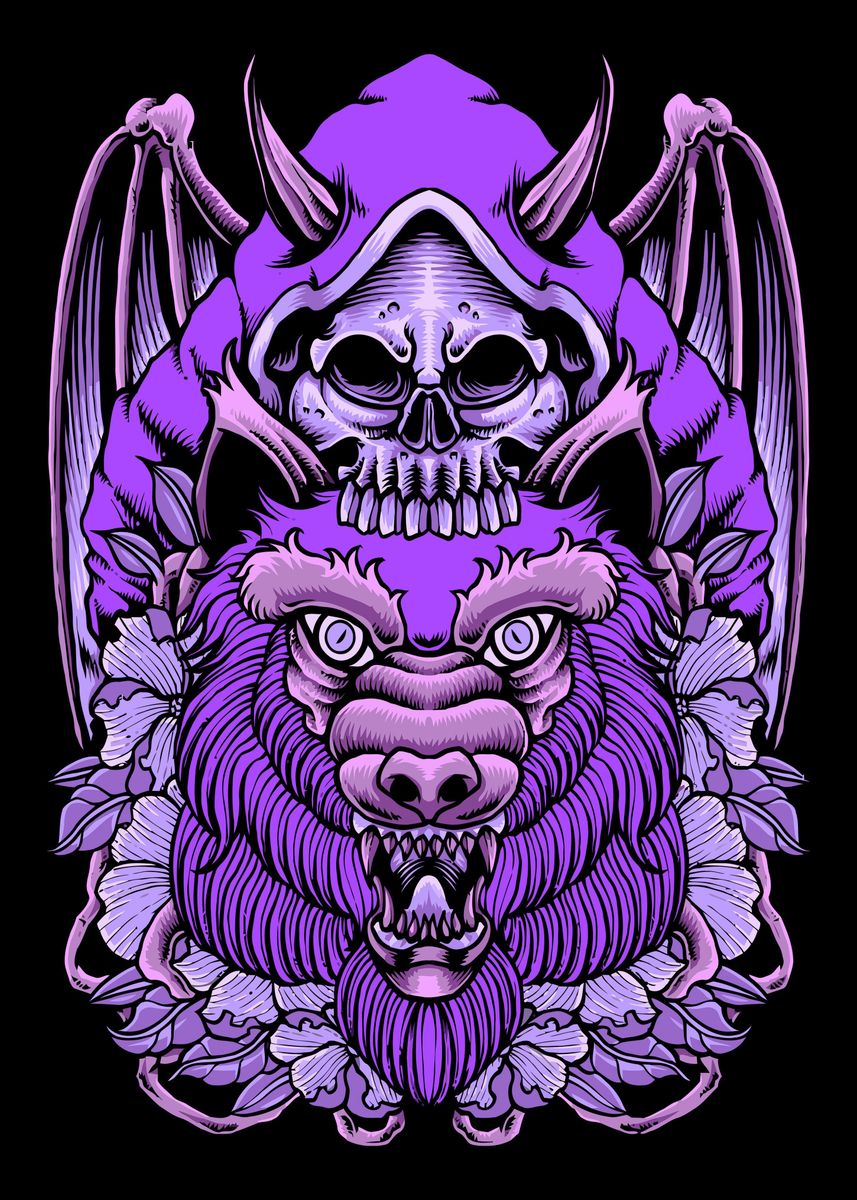 'Aesthetic Shinigami Demon' Poster, picture, metal print, paint by ...