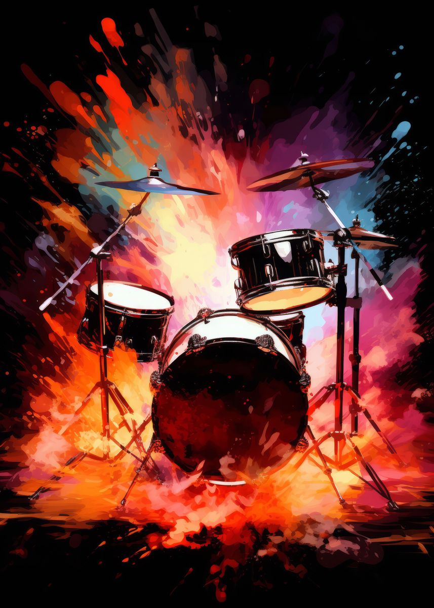 'Drums Explosion Dummer' Poster, picture, metal print, paint by ...