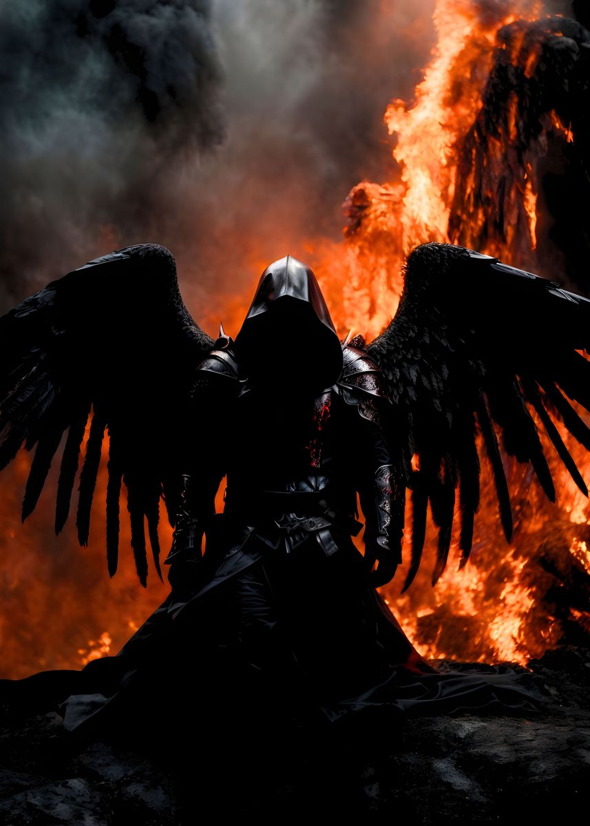 'Dark Fantasy Fallen Angel' Poster, picture, metal print, paint by ...